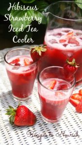 Hibiscus Strawberry Iced Tea Cooler | Recipes to Nourish