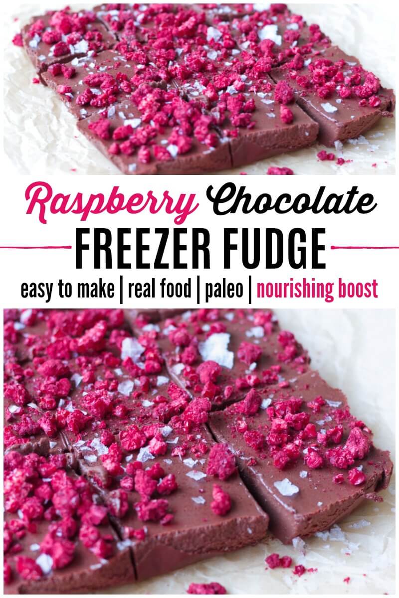 Raspberry Chocolate Freezer Fudge | Recipes to Nourish