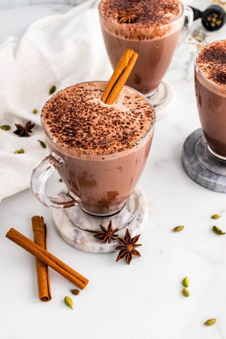 Honey Sweetened Chai Hot Chocolate | Recipes to Nourish